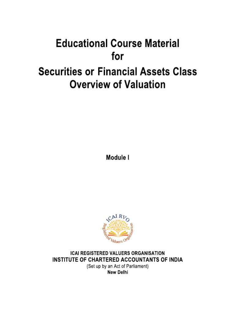 Module 1 For Educational Course | PDF | Value (Economics) | Valuation (Finance)