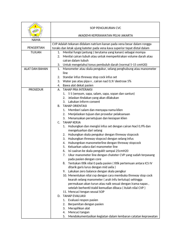 Nilai Normal CVP Menurut WHO | PDF
