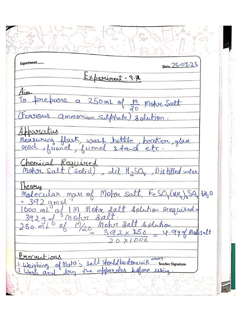 All Chemistry Practical (Cations and Anions) Class 12 2025-2026 | PDF