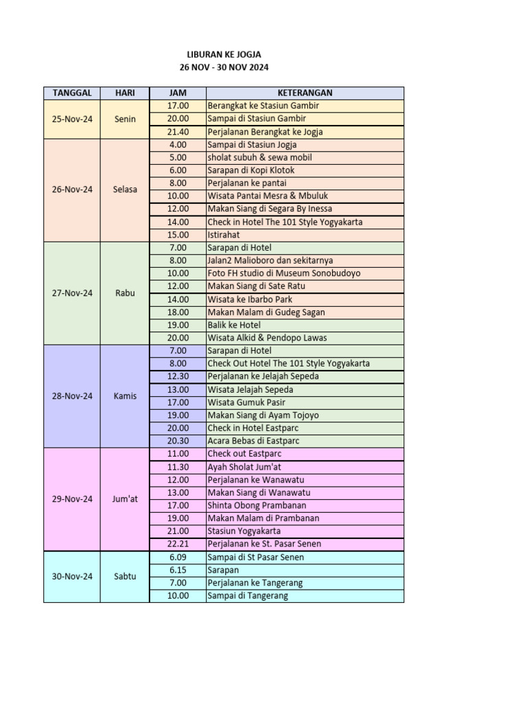 JOGJA 2024 Reschedule | PDF