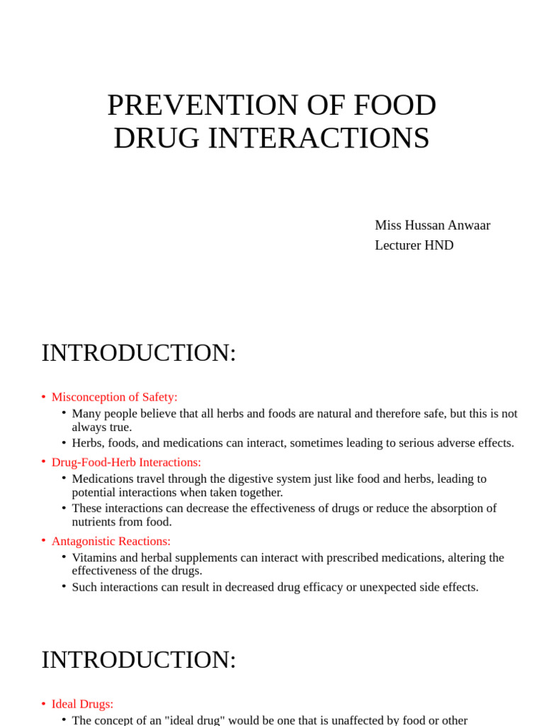 Preventing Food and Drug Interactions | PDF | Pharmacology | Pharmacy
