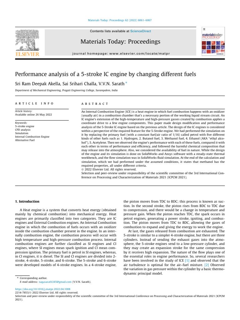 Performance Analysis of A 5-Stroke IC Engine by Changing Different ...