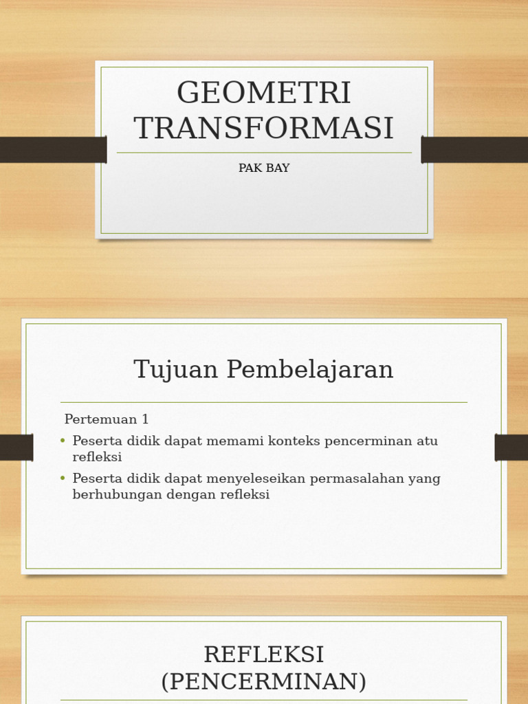 Geometri Transformasi: Pencerminan Matematika | PDF