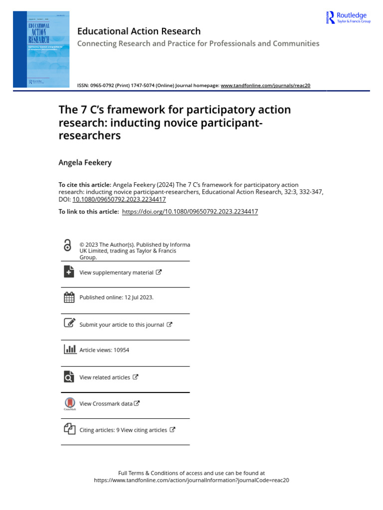 The 7 C S Framework For Participatory Action Research Inducting Novice ...