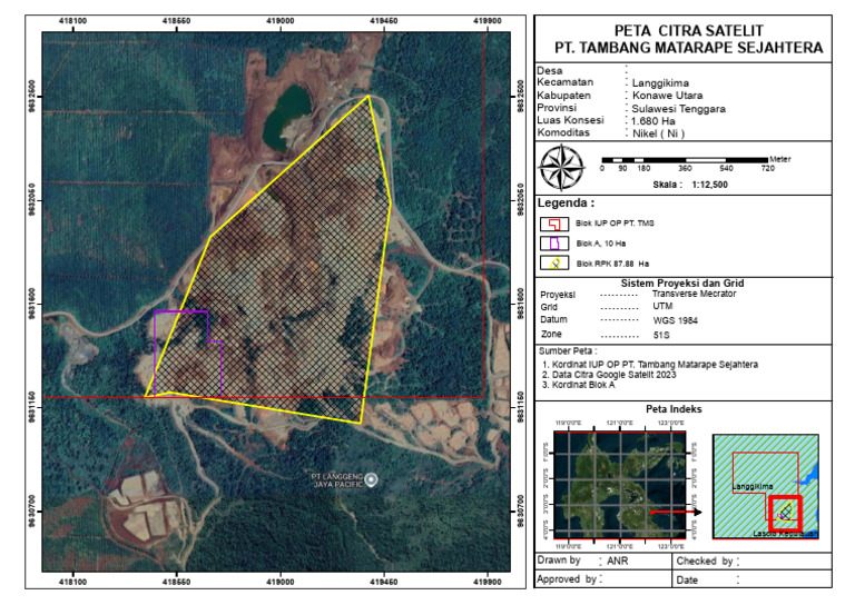 Peta Citra Satelit PT. TMS Onerlay Blok Jimmy Dan RKP - 075017 | PDF