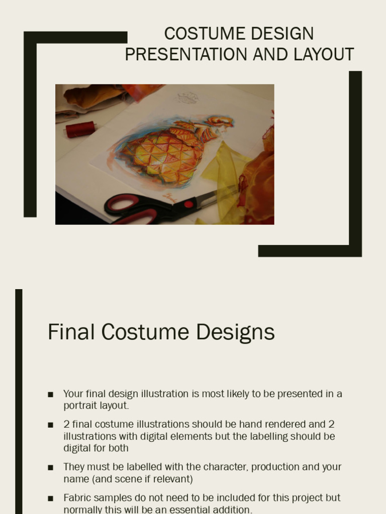Final Costume Design Presentation Guide | PDF