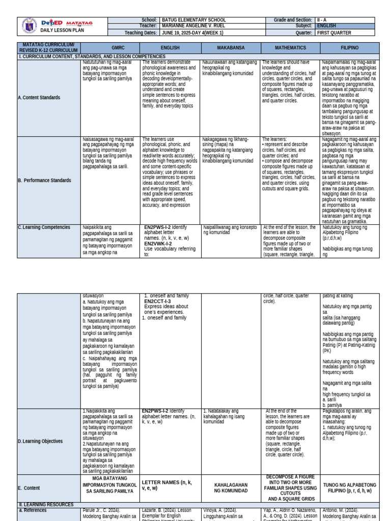 G2Q1W1D4-JUNE 19 (MATATAG) @sir Ims | PDF