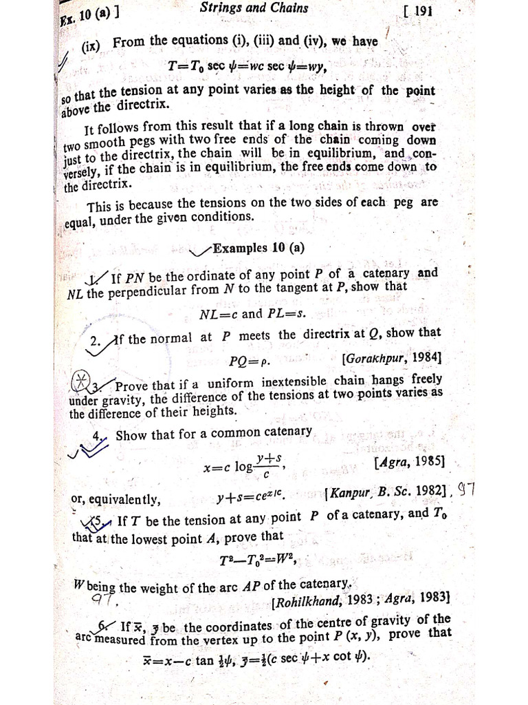 Unit 1 Common Catenary Problems | PDF