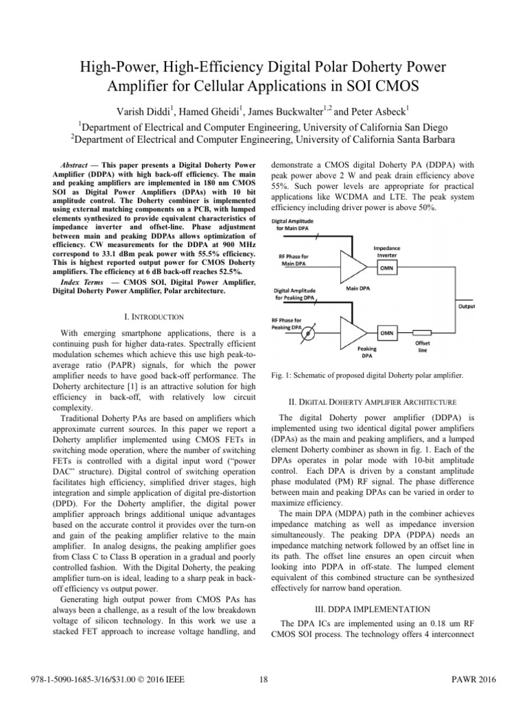 High-Efficiency Digital Doherty Amplifier | PDF | Amplifier ...