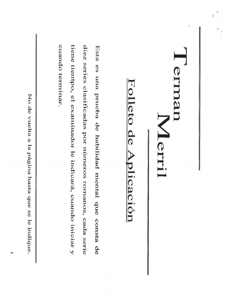 Test de Aplicación Terman | PDF