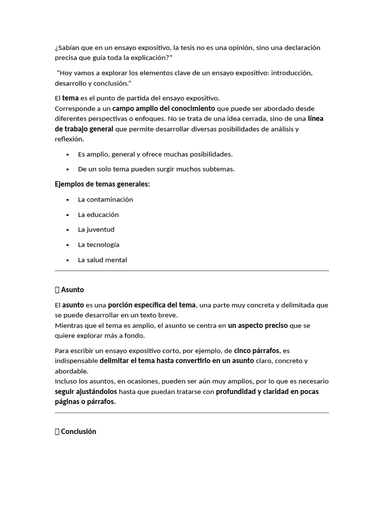 Ensayo Expositivo | PDF | Ensayos