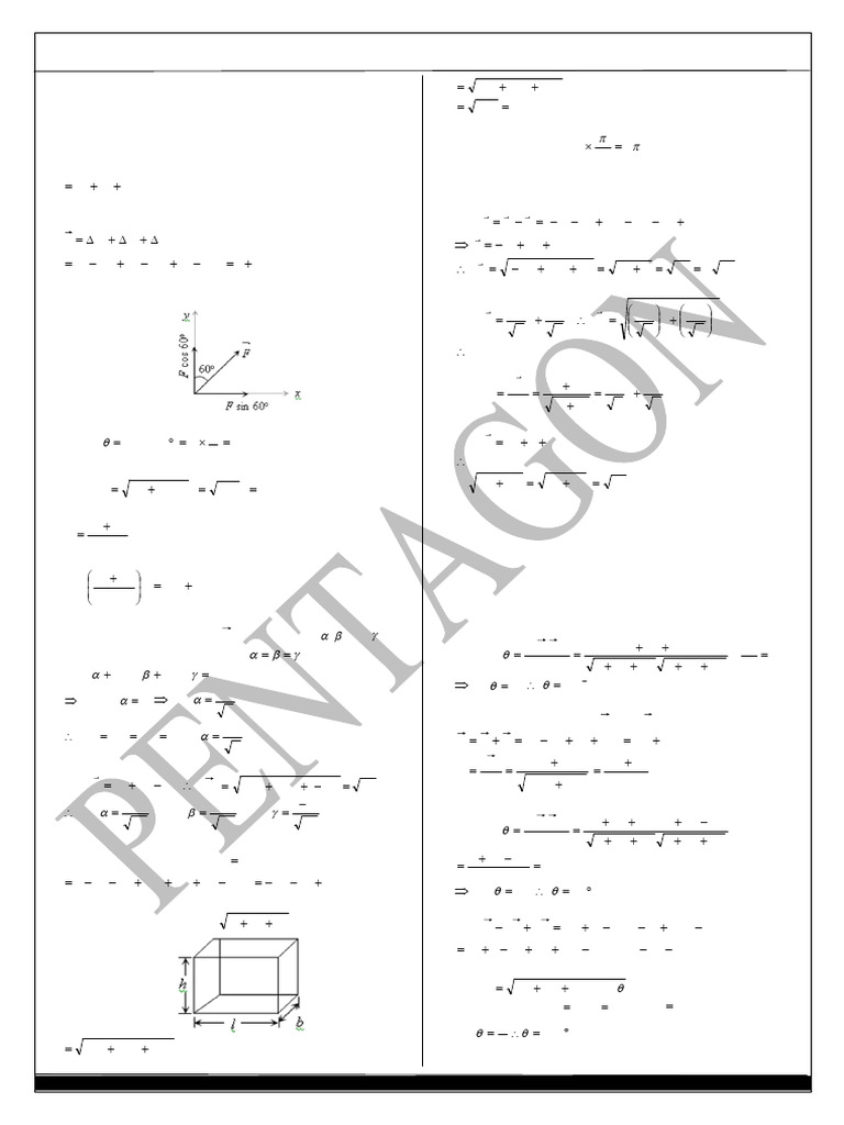 Vectors Class 11 Solln | PDF | Force | Angle