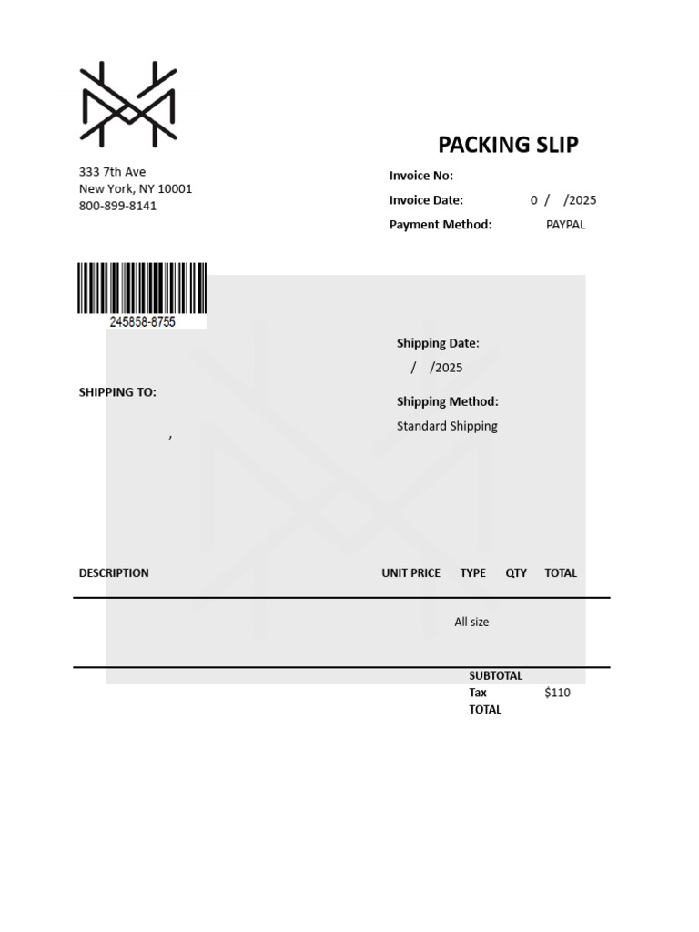 Packing Slip | PDF