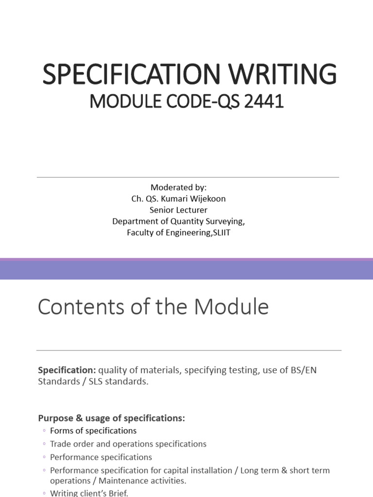 Specification Writing in Construction | PDF | Specification (Technical ...
