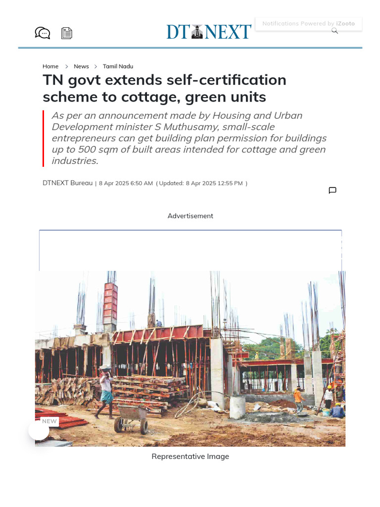 TN Extends Self-Certification for Cottage Units | PDF | Tamil Nadu