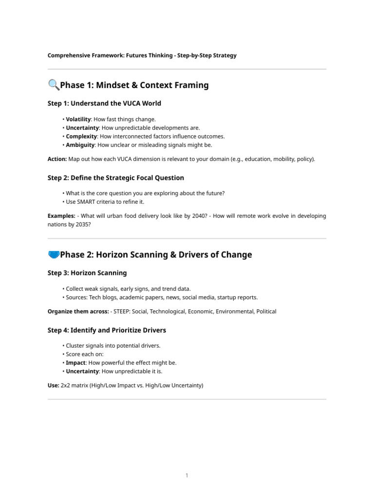 Futures Thinking Framework Guide | PDF