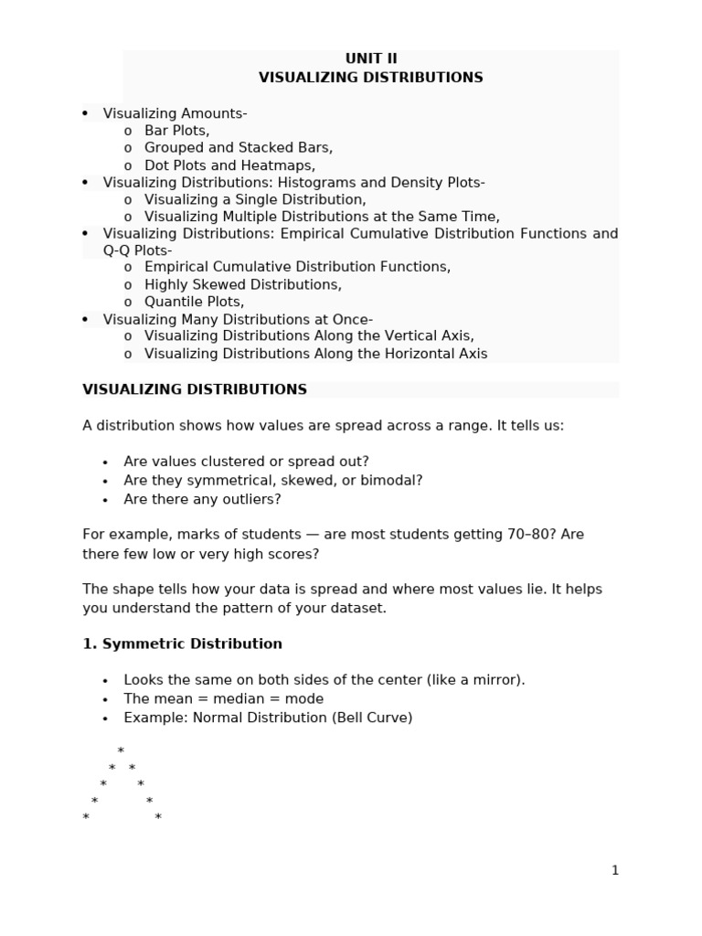Data Visualization UNIT II | PDF | Skewness | Statistical Theory