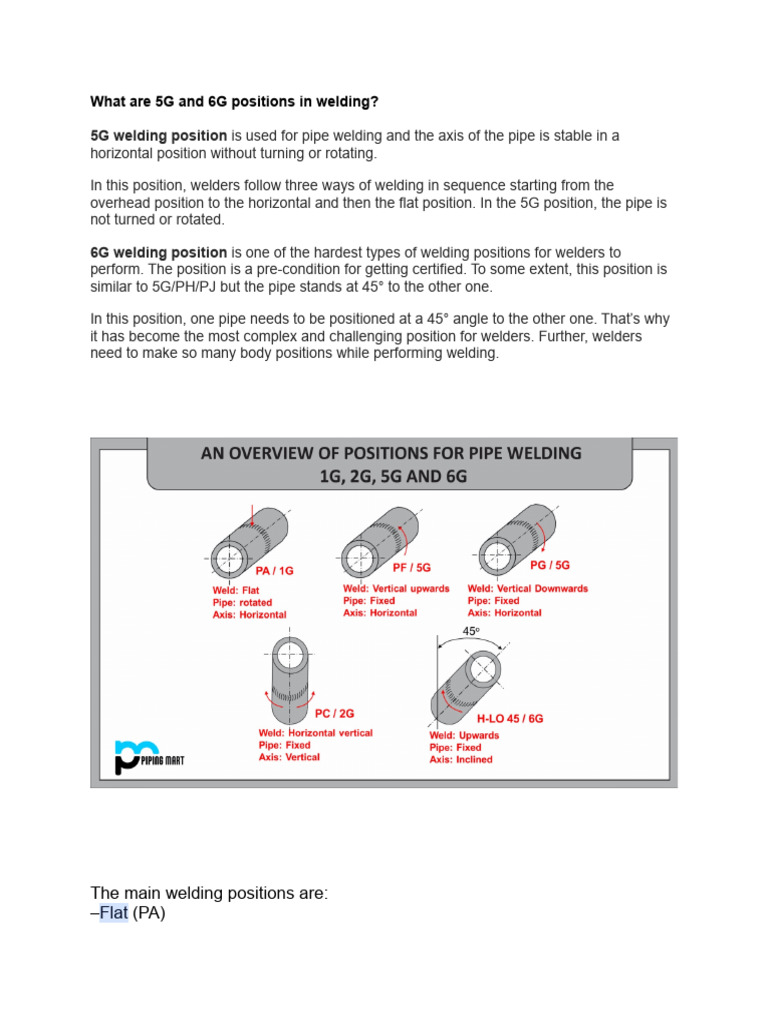 Understanding 5G and 6G Welding Positions | PDF | Rotation | Welding