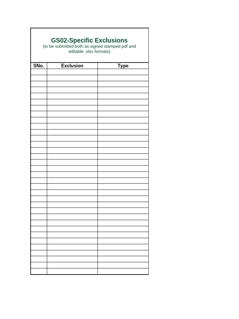 GS02 - Specific Exclusions | PDF