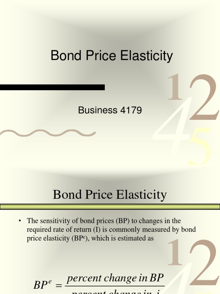 Bond Price Elasticity and Sensitivity | PDF | Bond Duration | Bonds ...