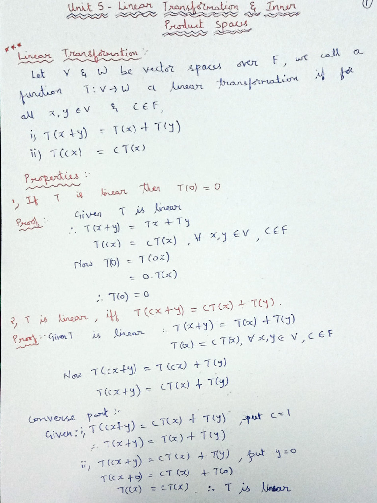 Linear Transformations and Properties | PDF