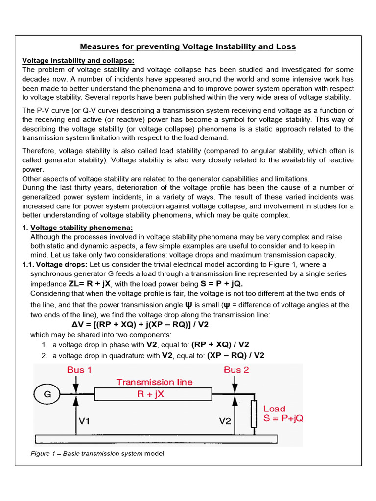 Measures For Preventing Voltage Instability | PDF | Electric Power ...