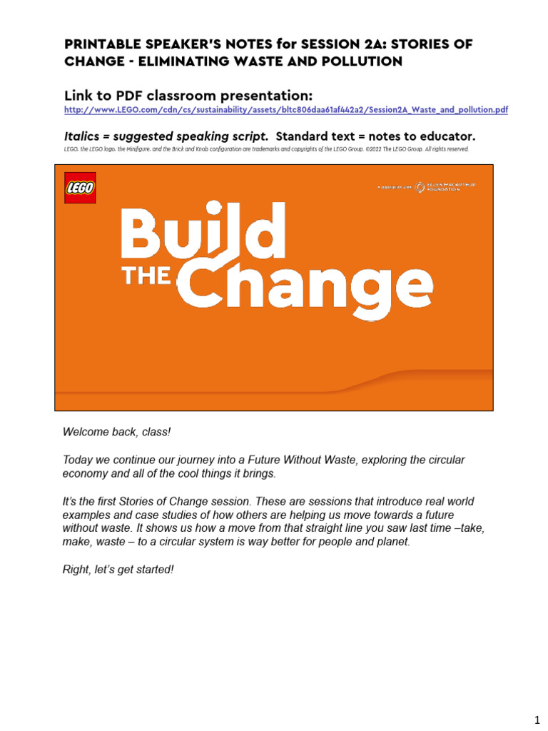 Session2A Waste and Pollution Notes | PDF | Waste | Lego