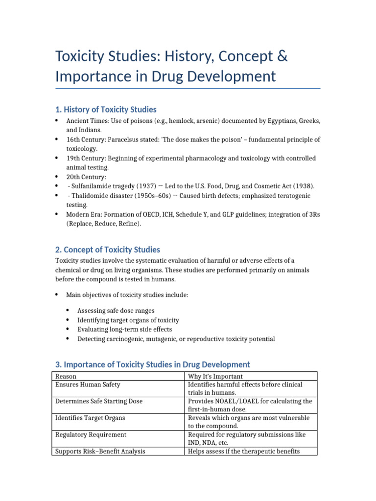 Importance of Toxicity Studies in Drug Development | PDF | Toxicity ...