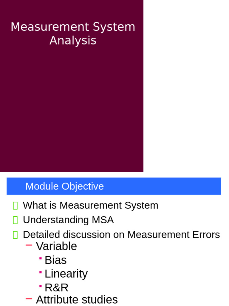 Measurement System Analysis | PDF | Calibration | Measurement
