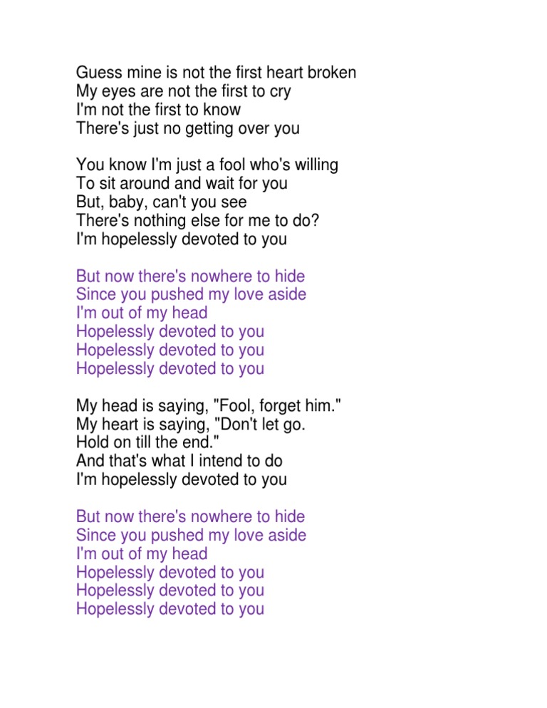 Hopelessly Devoted To You | PDF