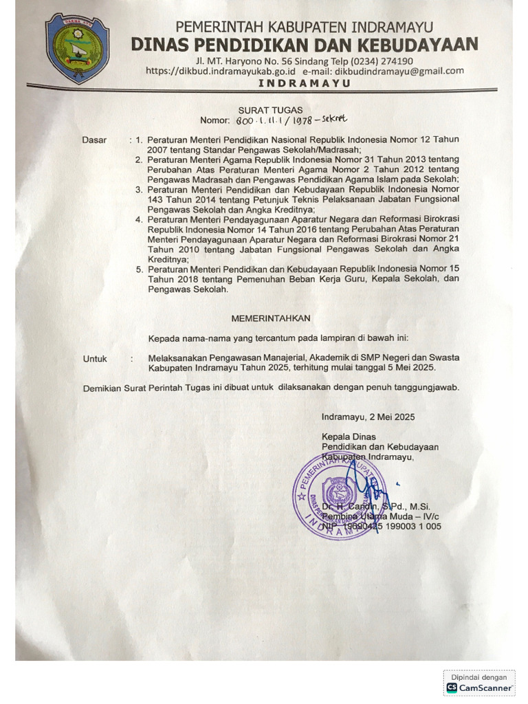 1978 - SPT Pengawas SMP 2025 (Mei) | PDF