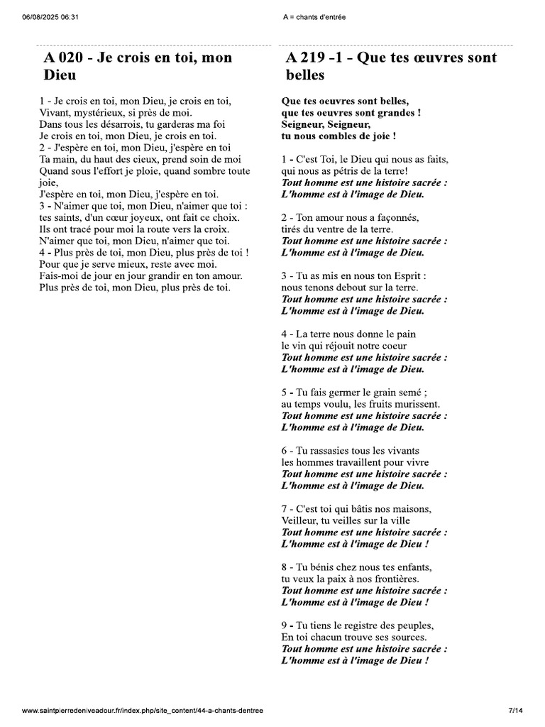 Chant Liturgique No3 Ete | PDF