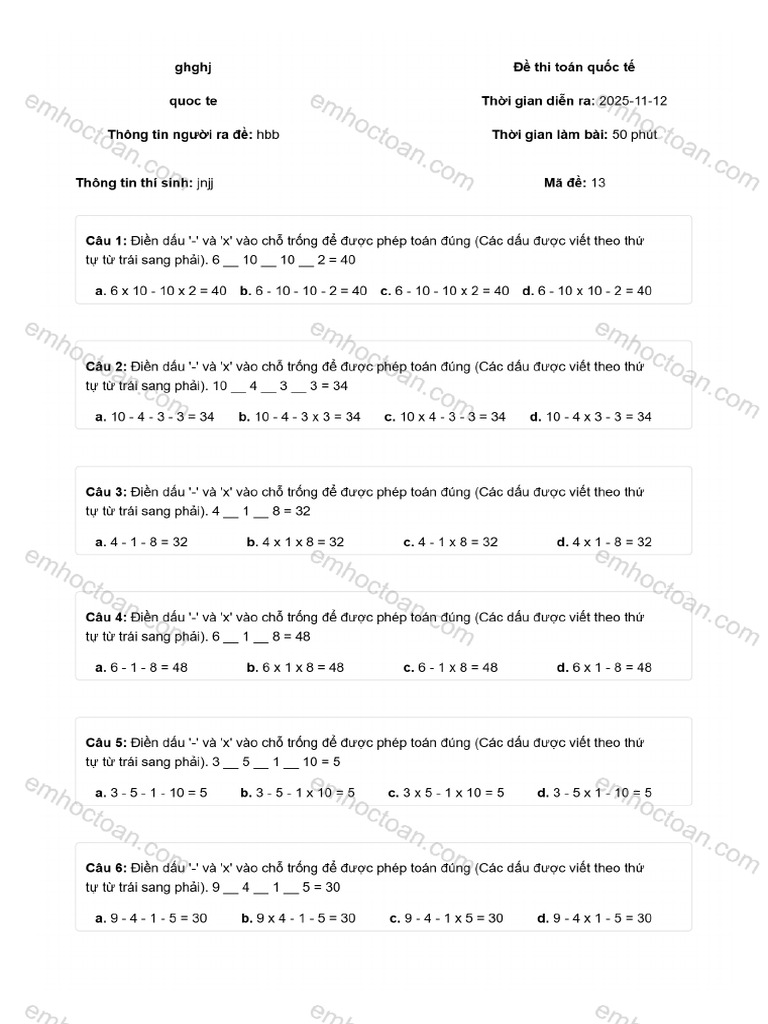 Exam Form | PDF