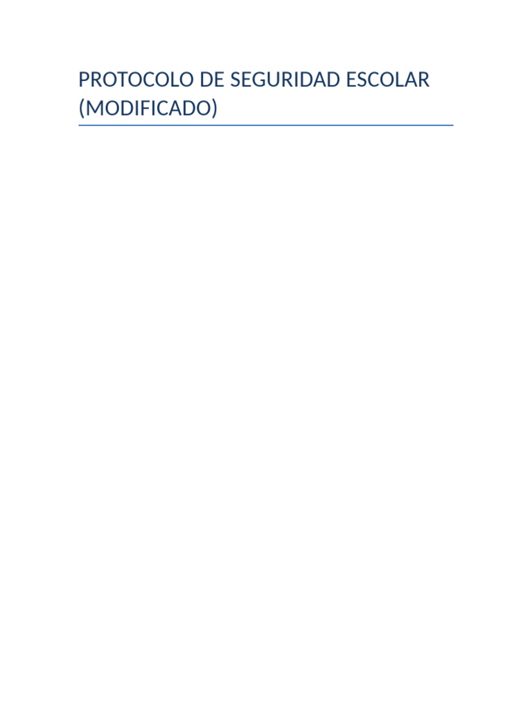 Protocolo Seguridad Escolar Modificado | PDF