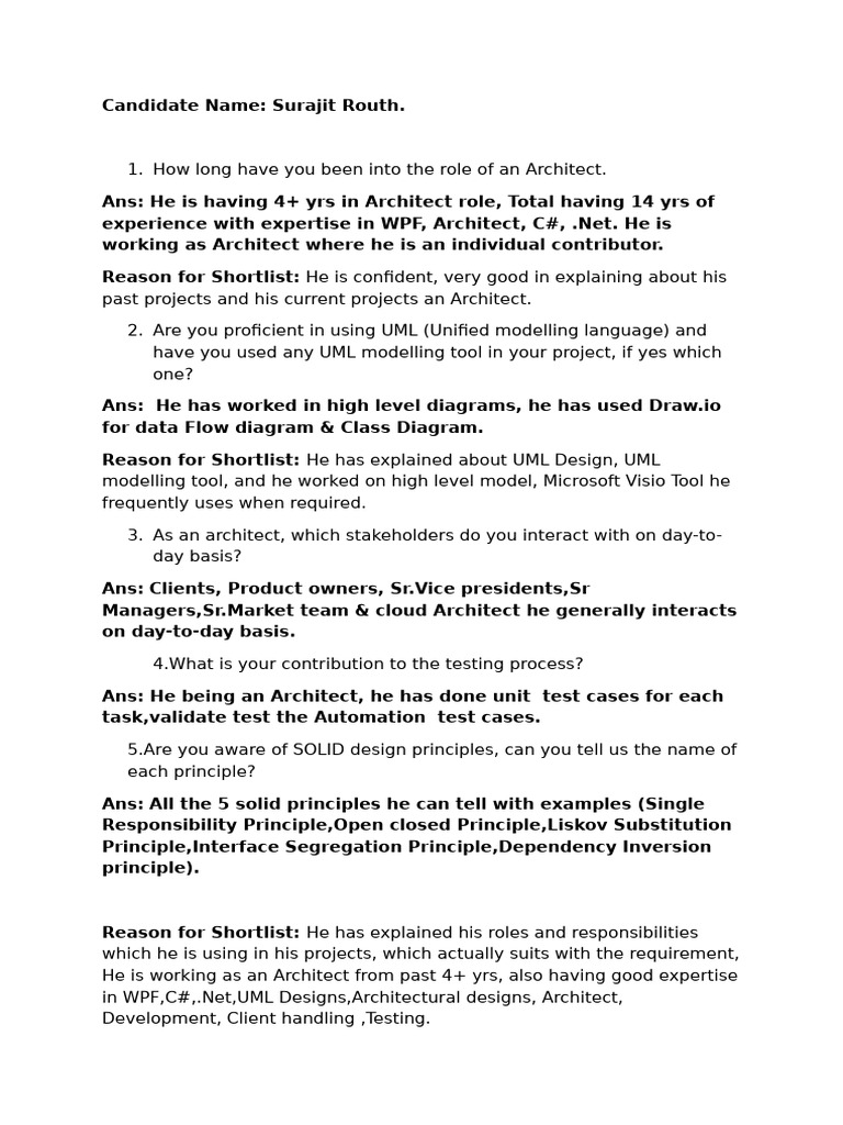 Sujoy QA-Software Architect | PDF