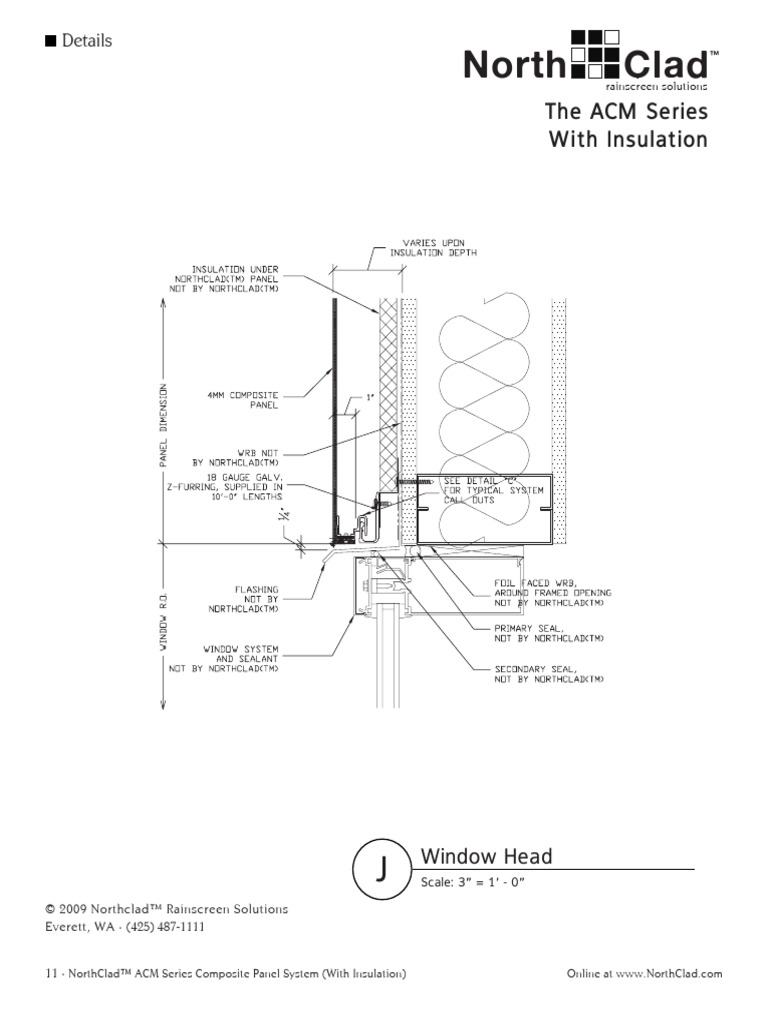 Acm Details With Insulation Window Head | PDF