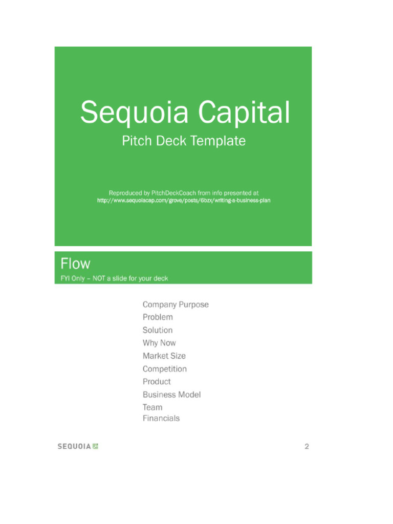 Pitch Deck Template Sequoia | PDF