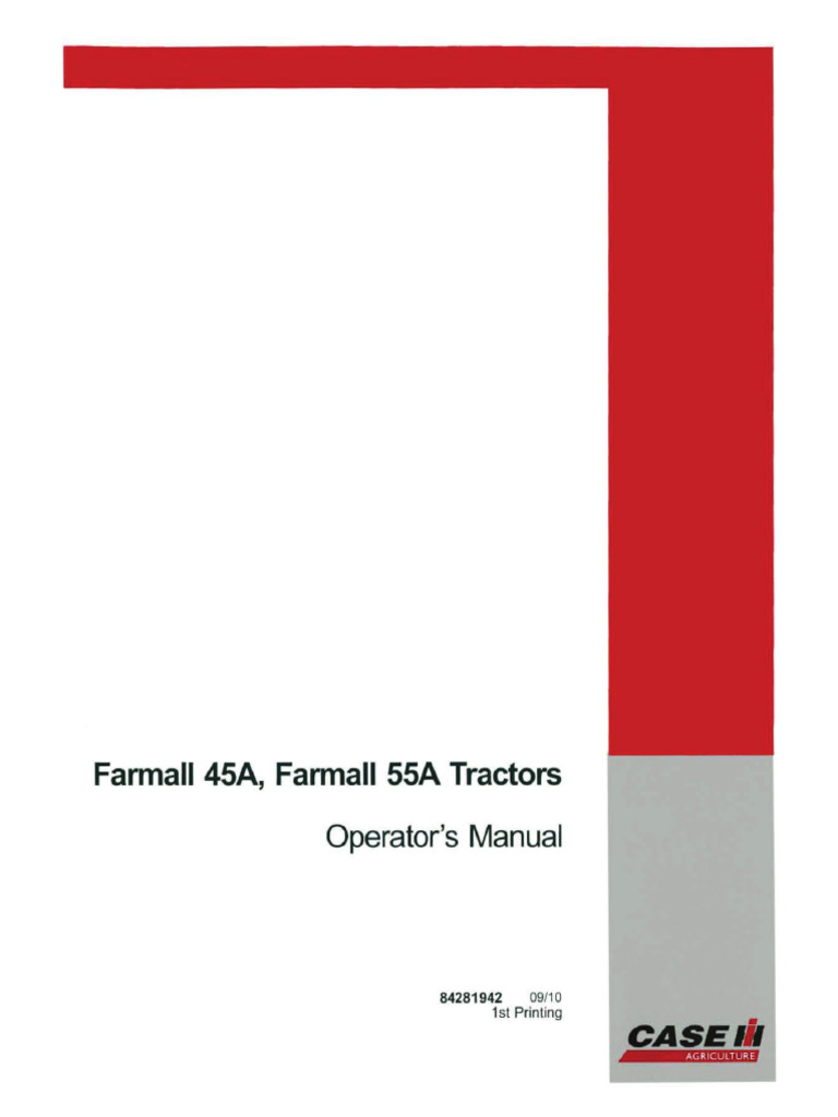 Case IH Farmall 45A, Farmall 55A Tractors Operator's Manual | PDF