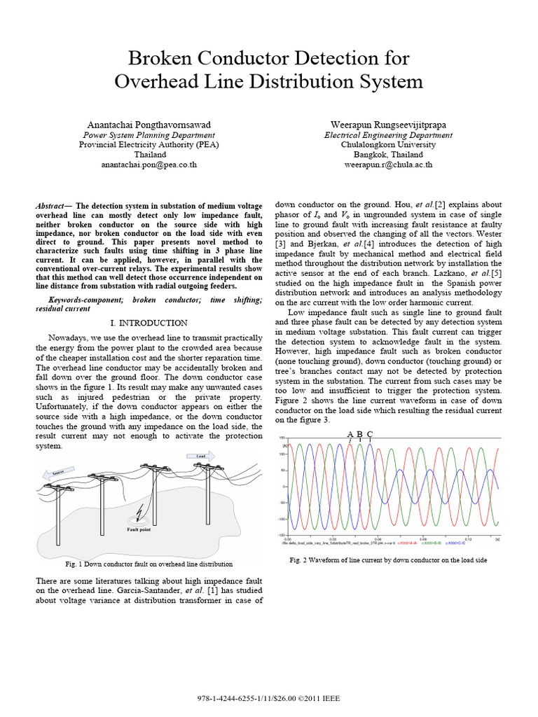 Detecting Broken Conductors in AC Lines | PDF | Electric Current ...