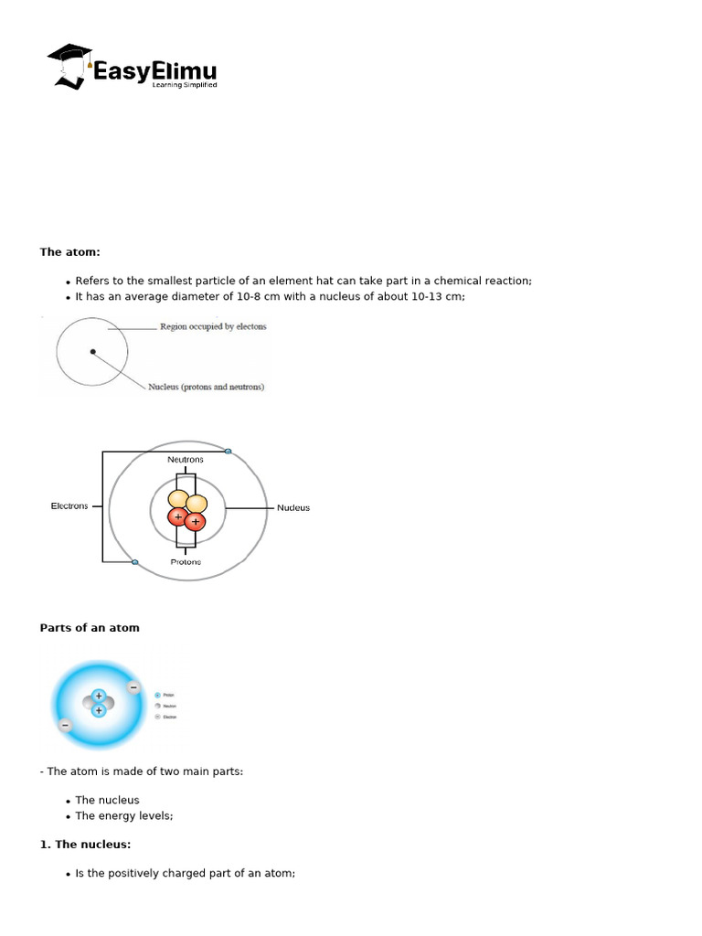 Structure of The Atom and The Periodic Table - Chemistry Form 2 Notes ...