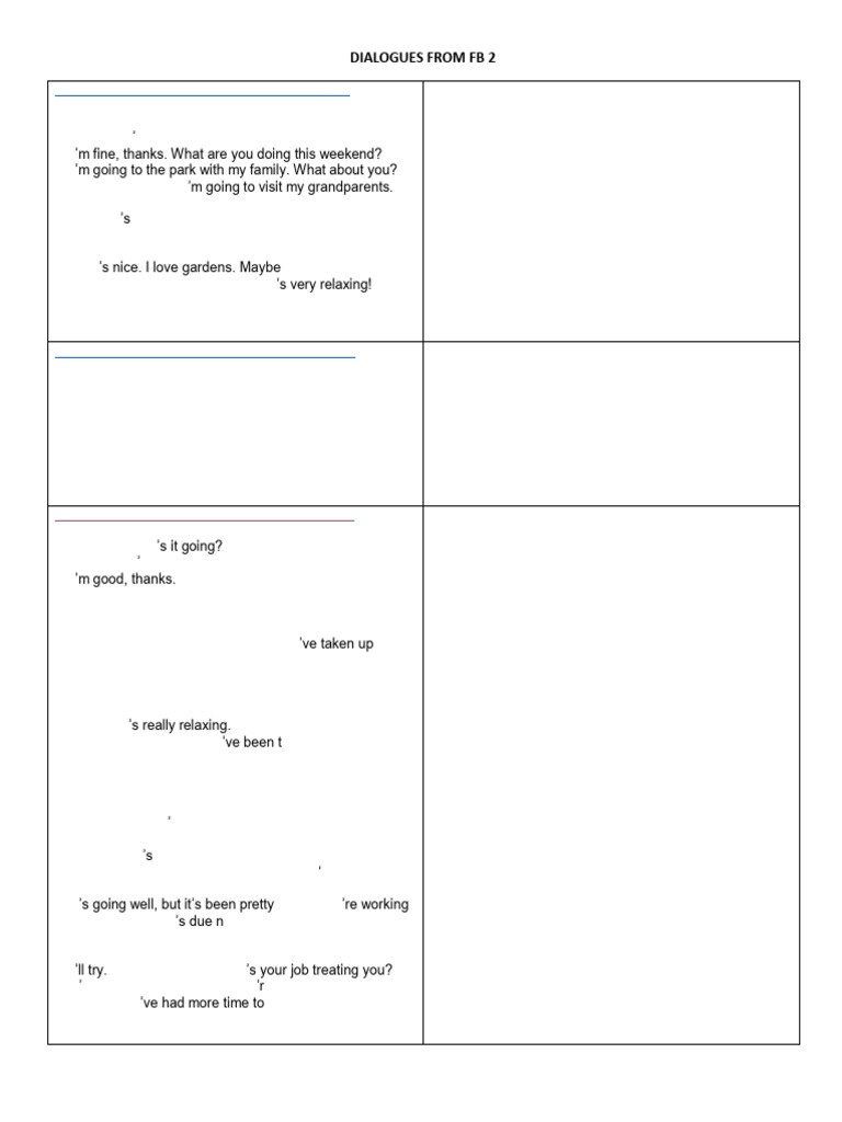 Dialogues From FB 2 | PDF