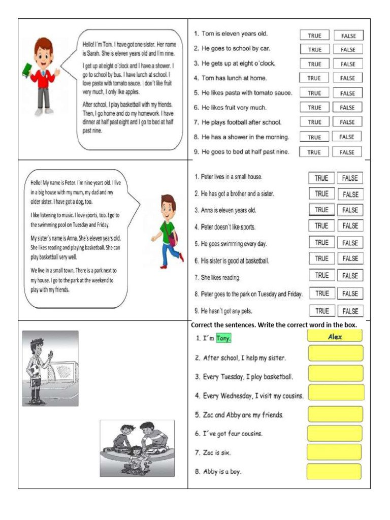 Reading Comprehension A1 | PDF