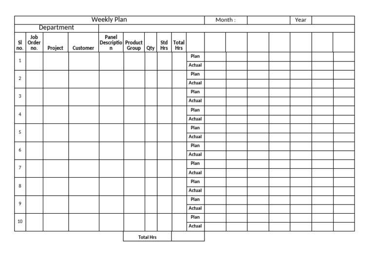 Weekly Plan For Encl Assy | PDF
