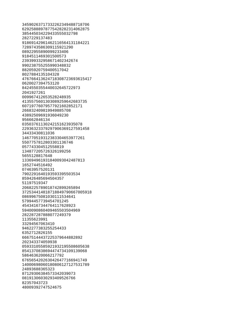 Random Number Strings 3 | PDF