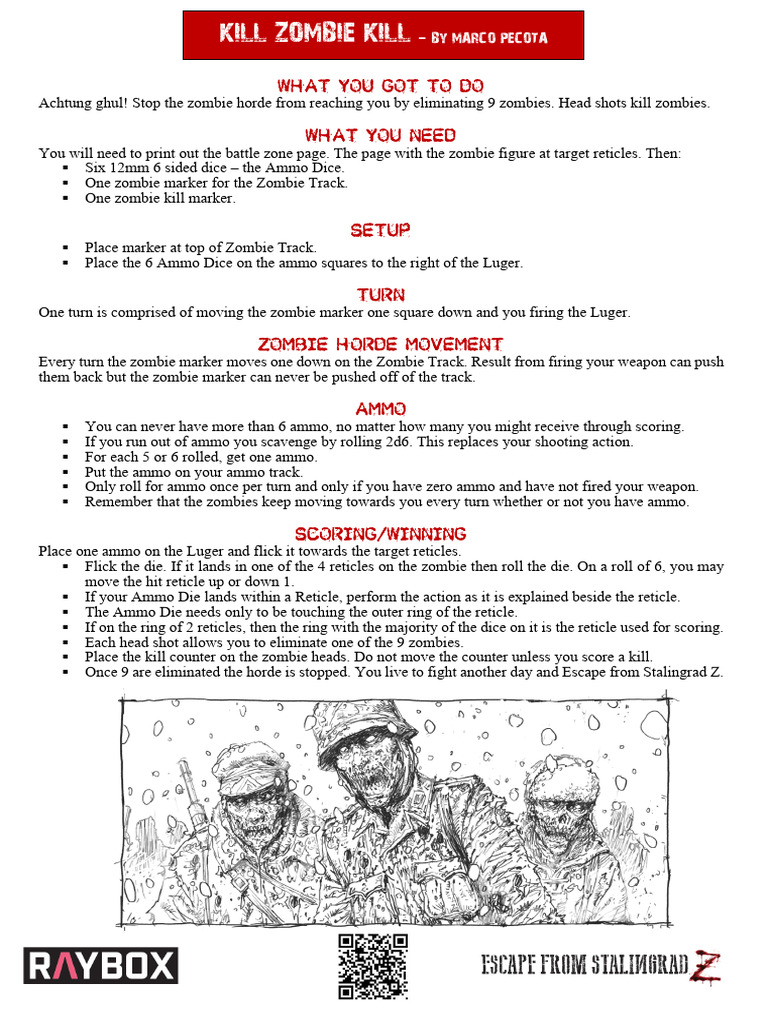 Kill Zombie Kill A4 | PDF