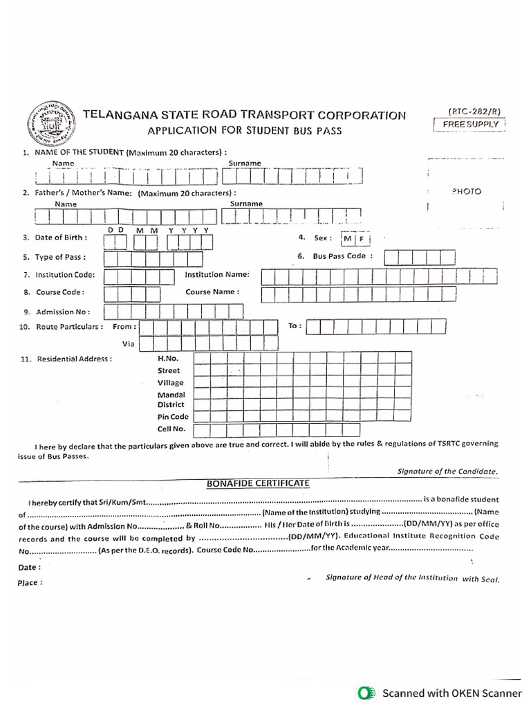 Free Pass Application | PDF