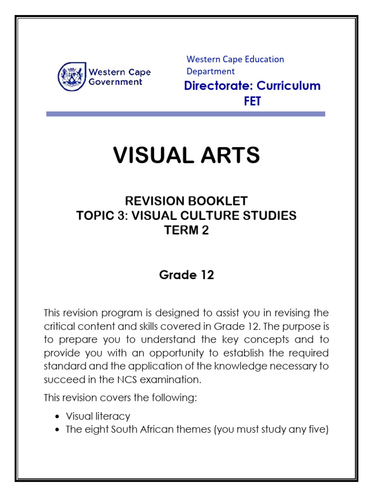 Grade 12 Visual Culture Revision Guide | PDF | Printmaking | Symmetry