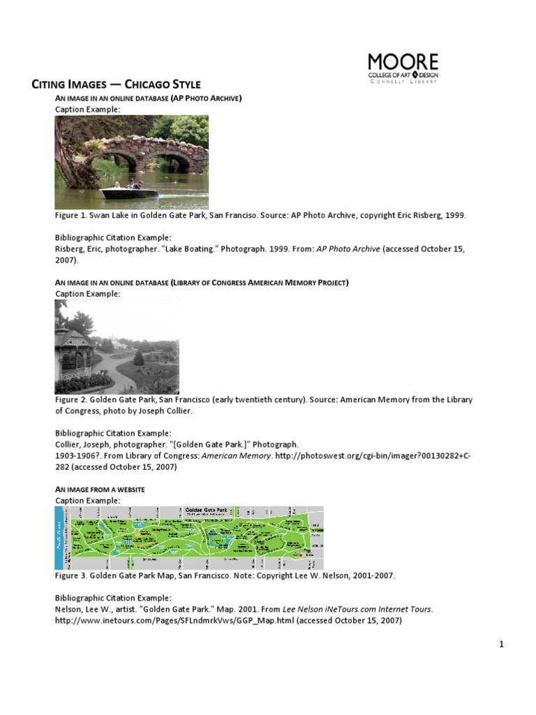 Citing Images Examples | PDF | Citation | Library And Museum
