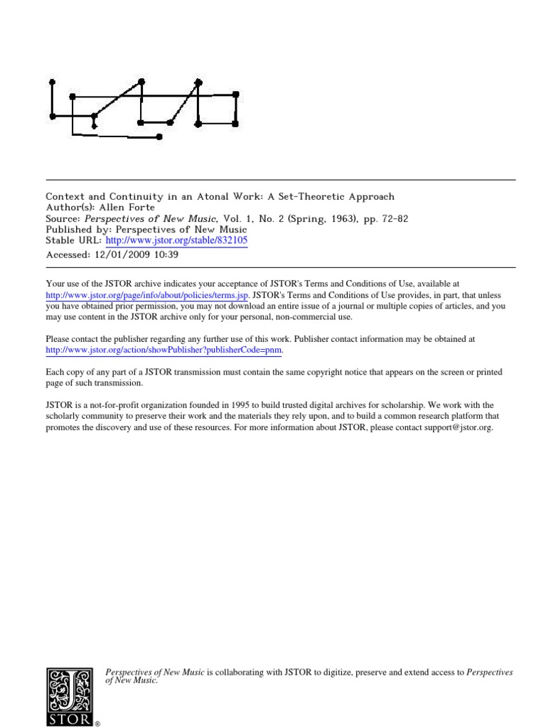 Allen Forte - Context and Continuity in An Atonal Work | PDF | Interval ...