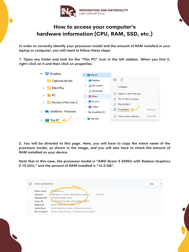 Accessing CPU and RAM Info | PDF